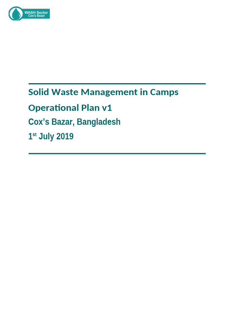 Solid Waste Management Operational Plan | PDF | Waste Management | Waste