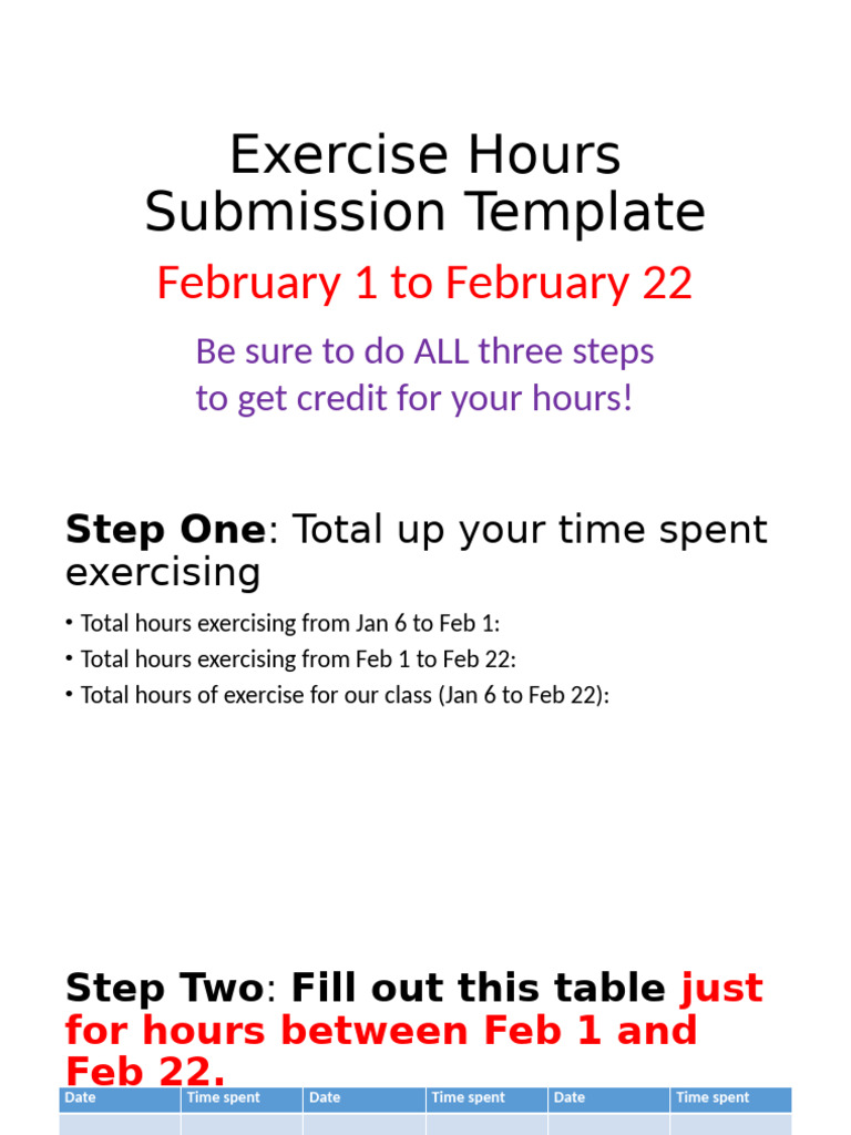 Exercise Hours Submission Template--Feb 1 to Feb 22 - Tagged | PDF | Computing | Software