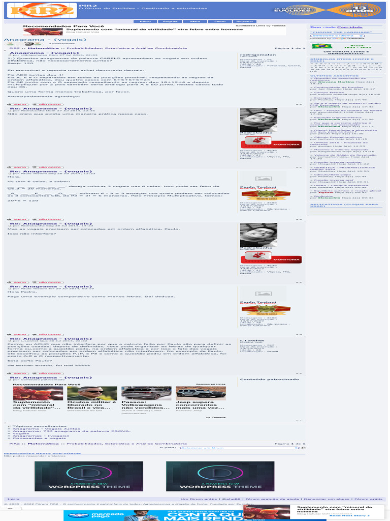 Anagrama - (vogais) | PDF | Linguística