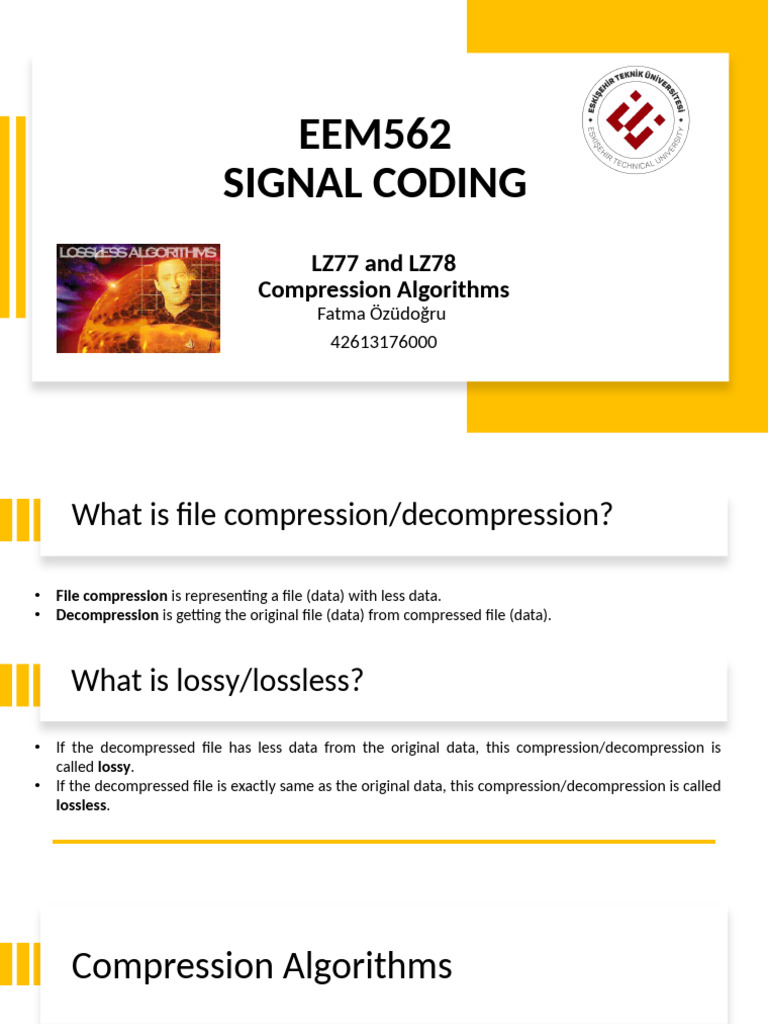 Eem562 Signal Coding | PDF | Data Compression | Applied Mathematics