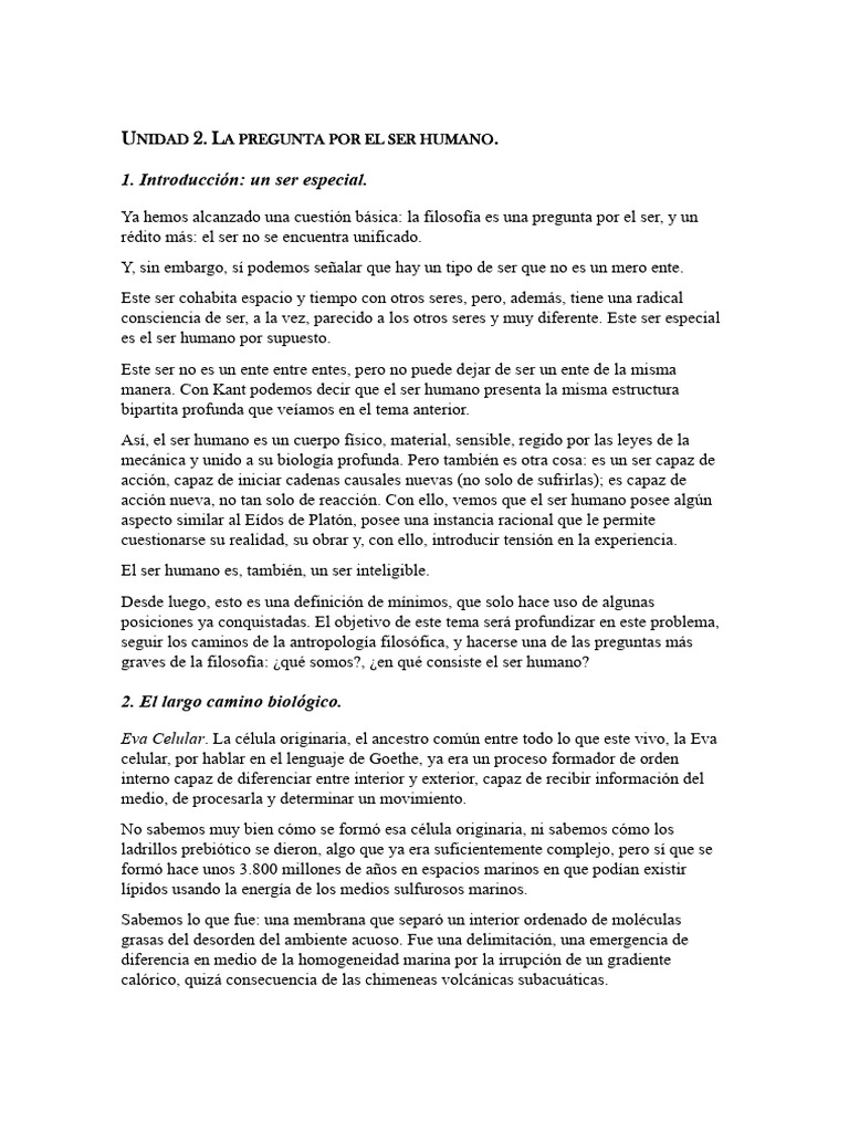 UNIDAD 2. La pregunta por el ser humano | PDF | Neurosis | Psicoanálisis