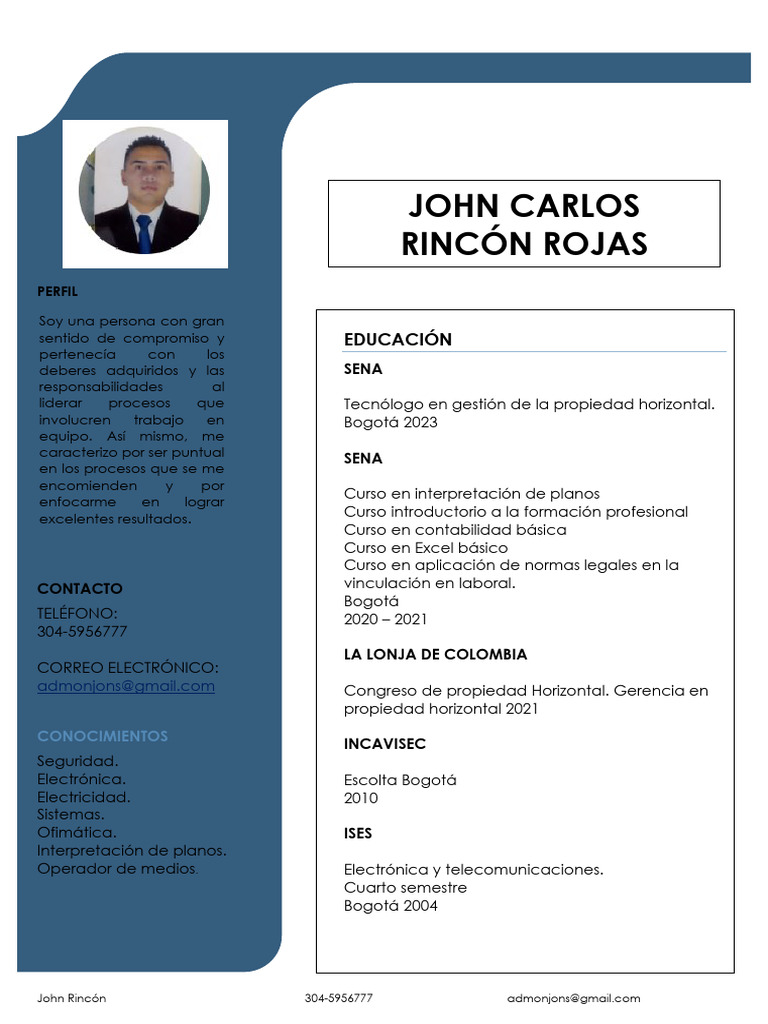HV John Rincon | PDF | Bogotá