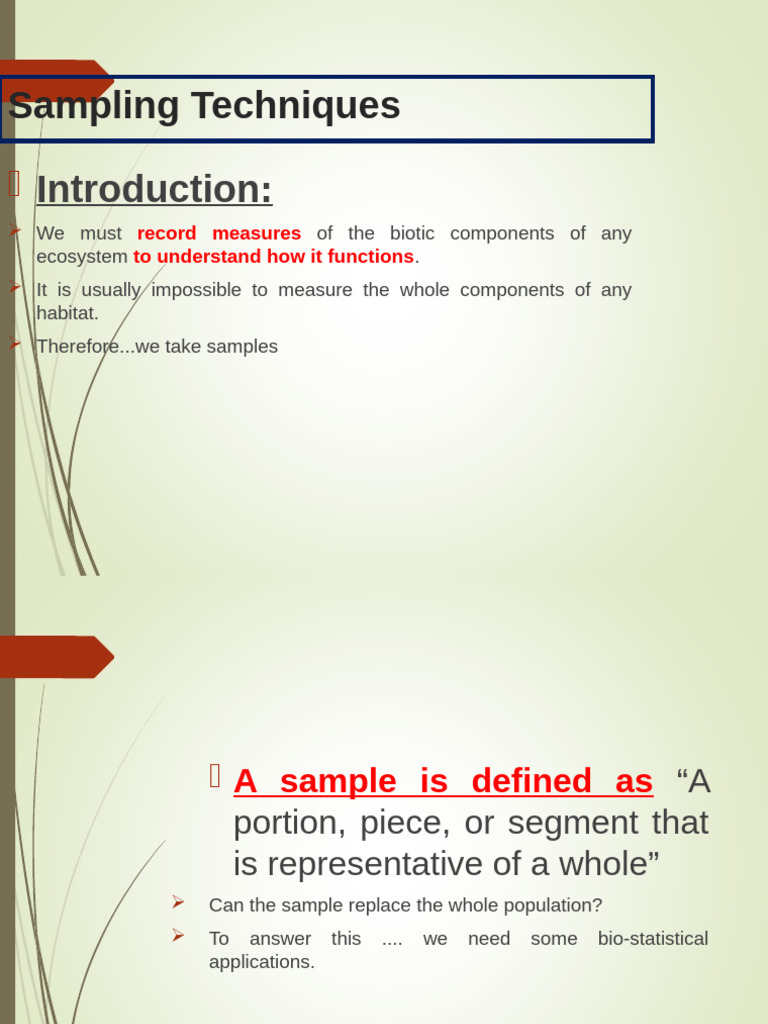 Ecological Sampling Complete | PDF | Population | Sampling (Statistics)