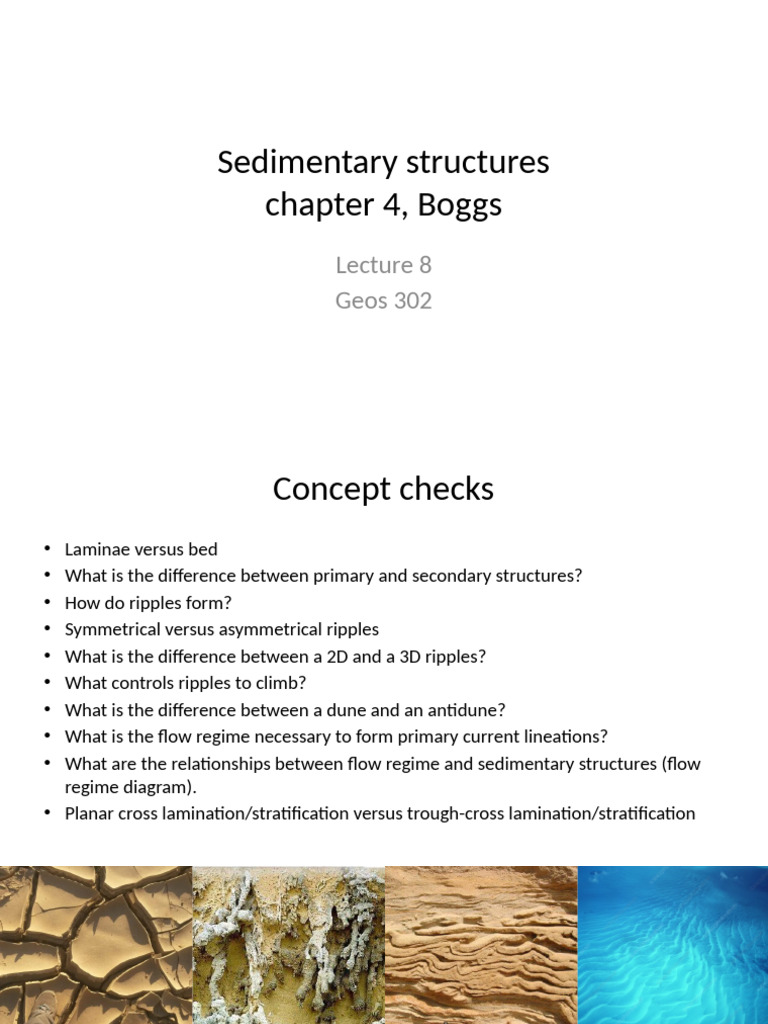 Lecture 8 Sed Structures Geos302 2024 2 | PDF | Sedimentary Rock | Dune
