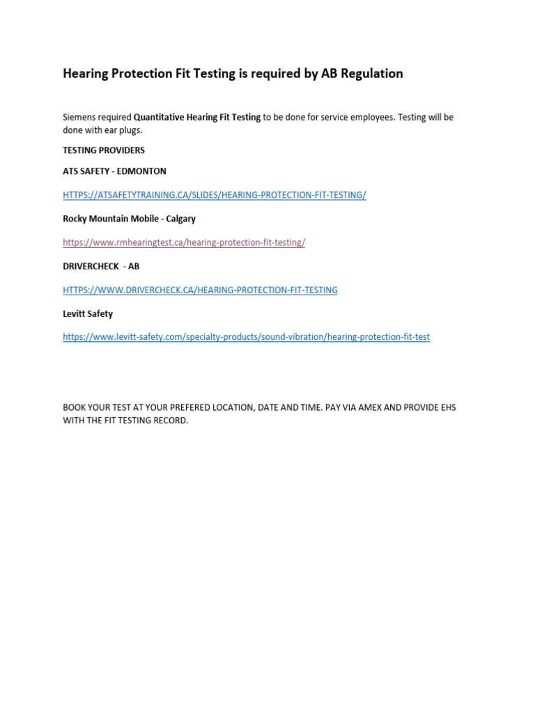 Hearing Protection Fit Testing - AB Regulation | PDF | Computers ...