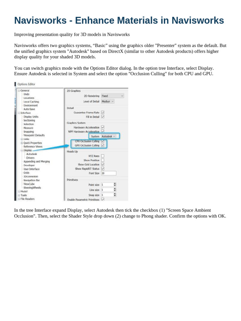 Navisworks 3D Model Display Tips | PDF | Computers
