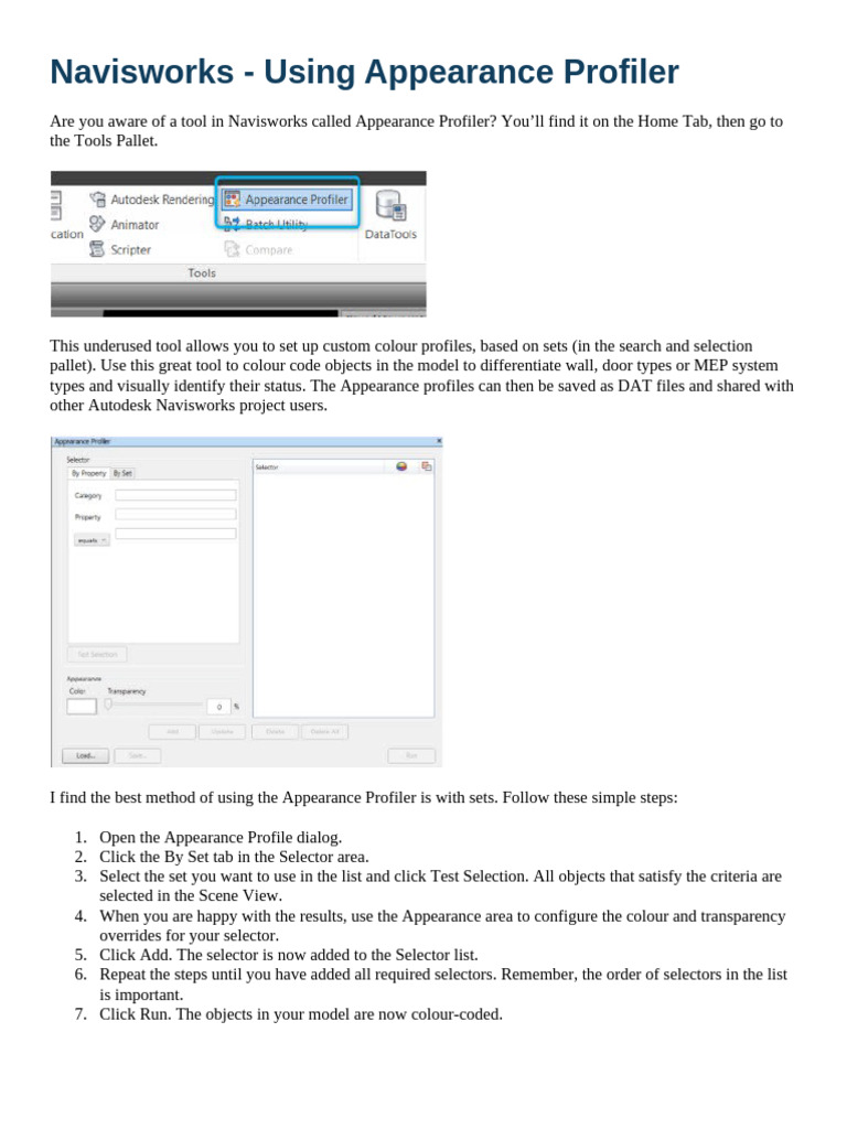 Navisworks - Using Appearance Profiler | PDF