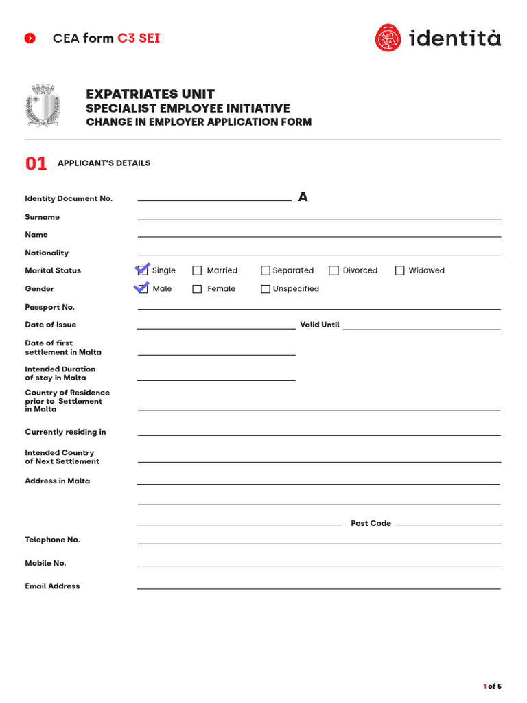 CEA Form C3 SEI - Change in Employer | PDF | Employment | Travel Visa