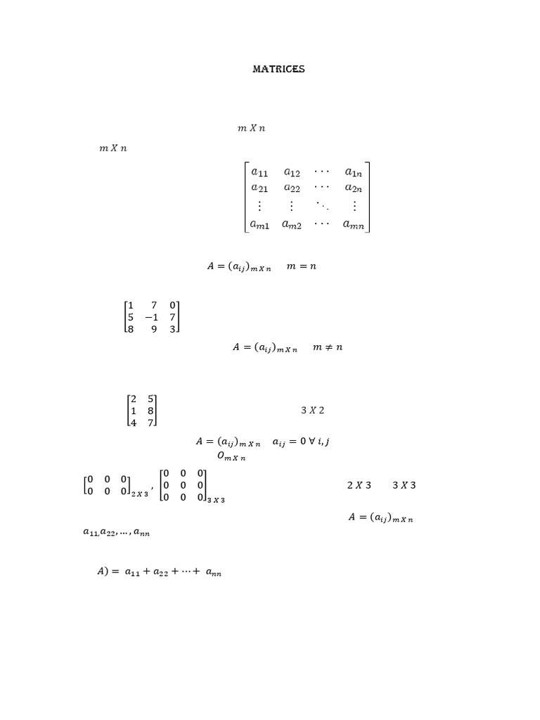 Matrix Types & Properties Guide | PDF | Matrix (Mathematics) | Functional Analysis
