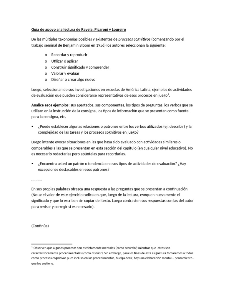 Guía de Apoyo A La Lectura de Ravela Et Al | PDF | Evaluación | Ciencia ...