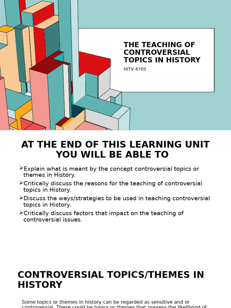 Lu 5 The Teaching of Controversial Topics in History | PDF | Learning ...