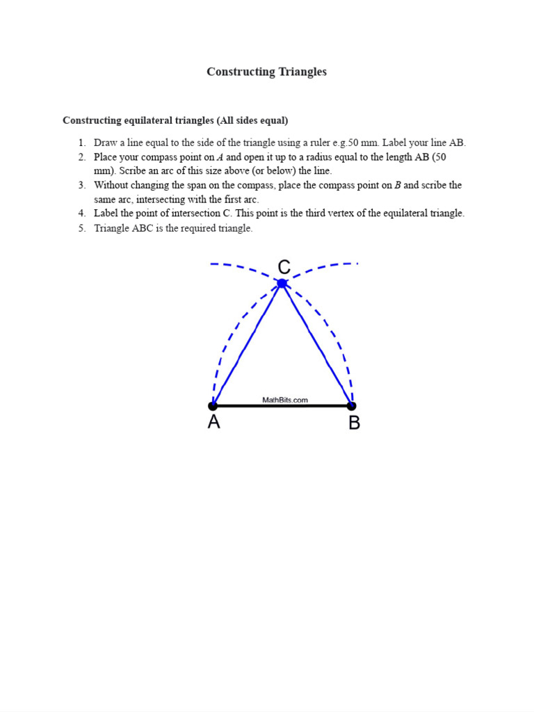 Triangle Construction Techniques | PDF | Triangle | Angle