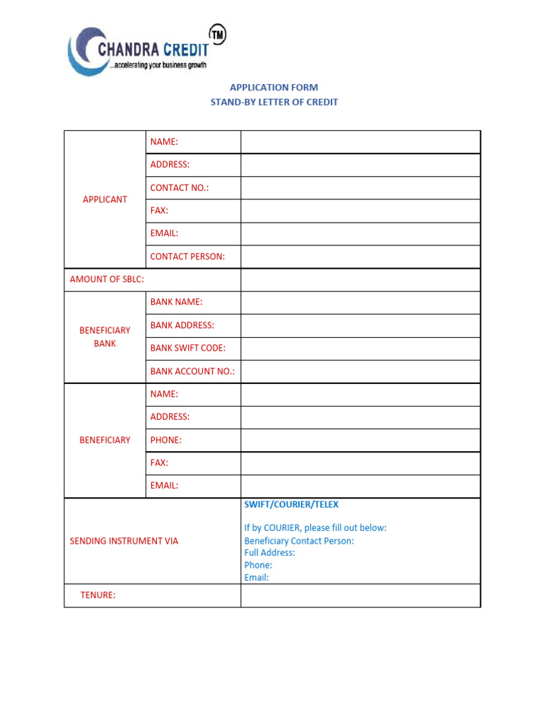 SBLC Form | PDF