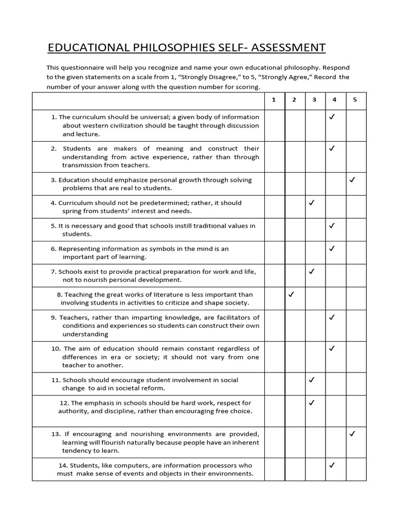 Educational Philosophies Self | PDF | Learning | Philosophy Of Education