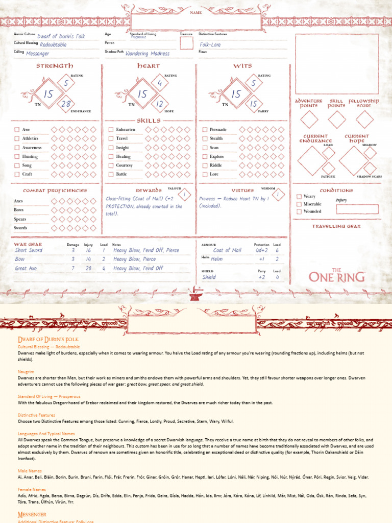 Dwarven Culture and Adventurer Traits | PDF | Middle Earth | Middle ...