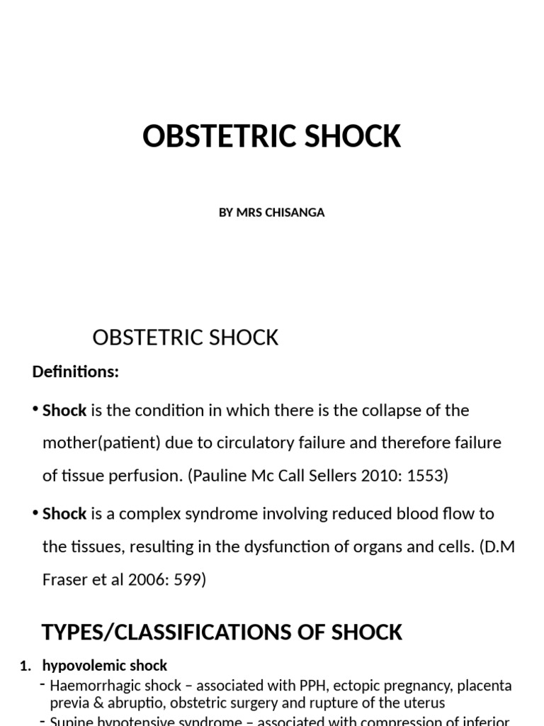 OBSTETRIC SHOCK | PDF | Shock (Circulatory) | Childbirth