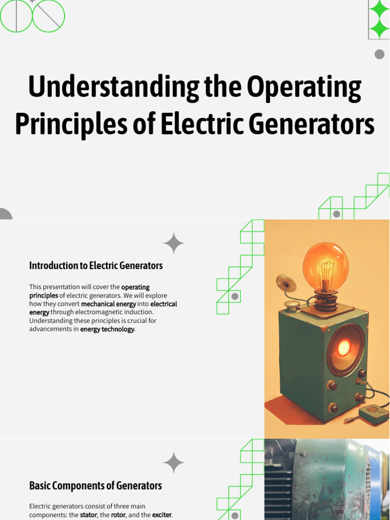 Slidesgo Understanding The Operating Principles of Electric Generators ...
