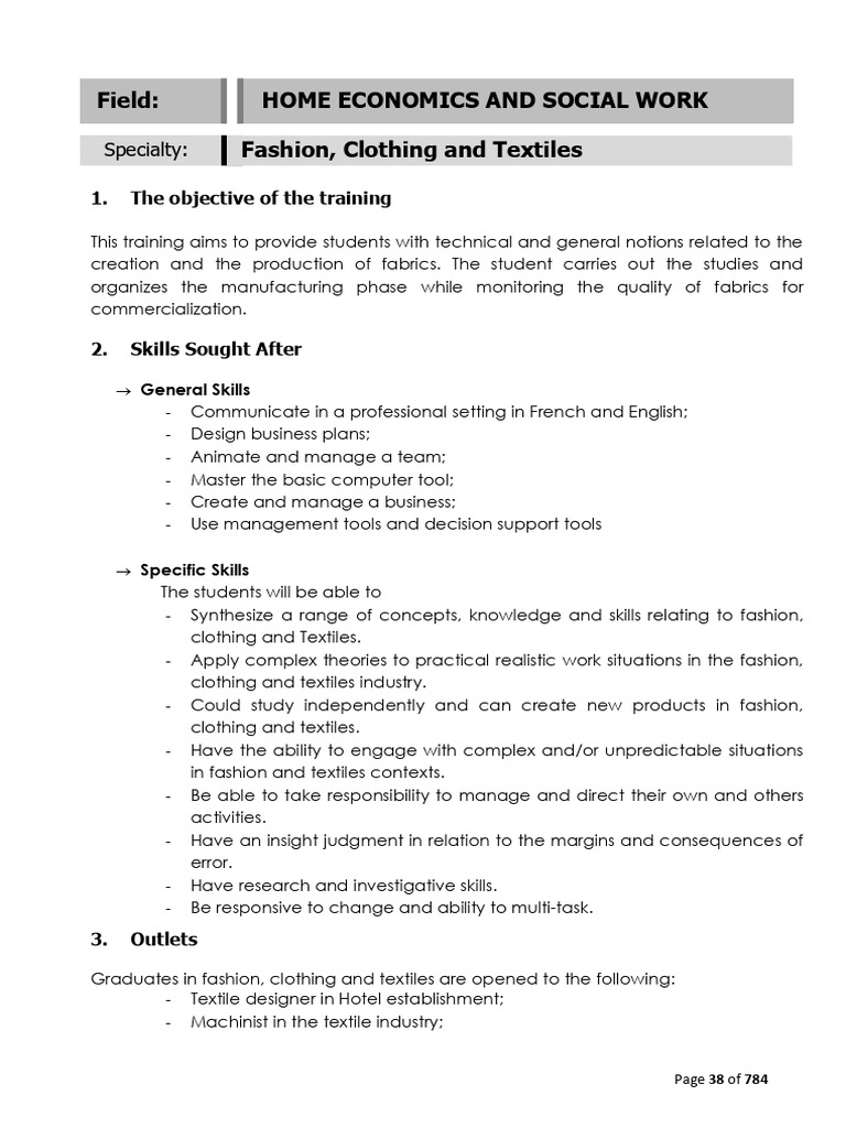 Home Economics: Fashion & Textiles Training | PDF | Textiles | Yarn