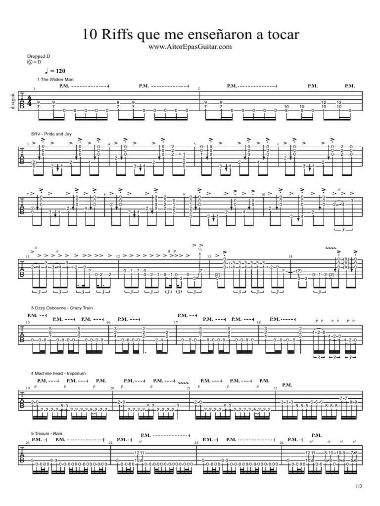 10 Riffs Que Me Ensenaron A Tocar | PDF | Álbumes de rock | Grabación de sonido