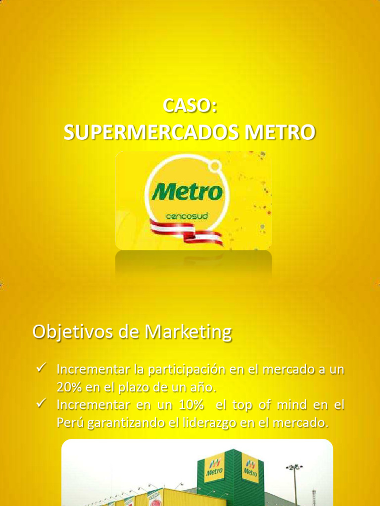 CASO SUPERMERCADOS METRO Objetivos de Ma | PDF | Negocios