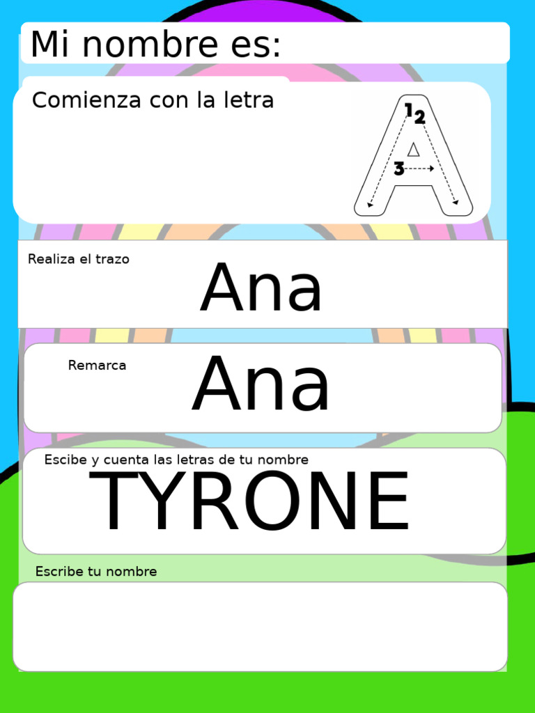 Pizarra Inicial Del Nombre | PDF