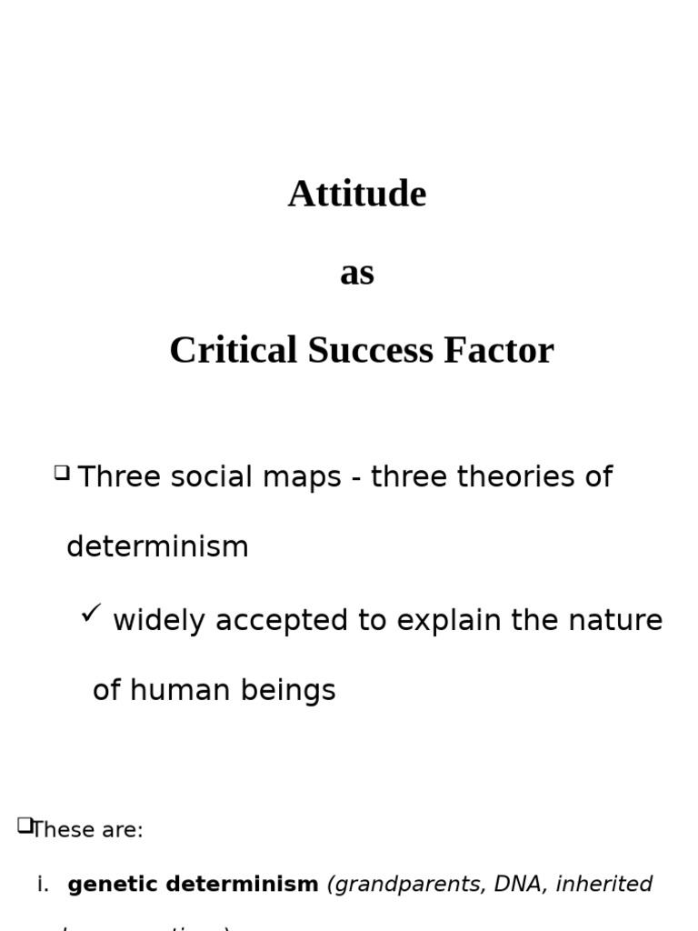 Attitude - Critical Success Factors | PDF | Optimism | Determinism