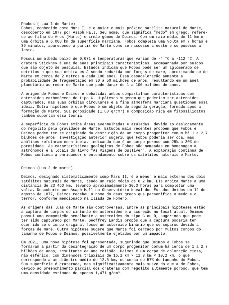 De Phobos ate Calisto passando por jupiter | PDF | Júpiter | Europa (Lua)