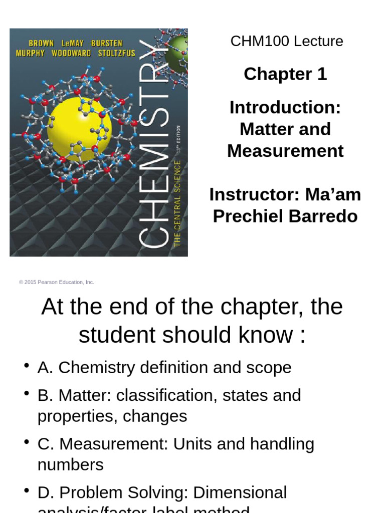 Chm100 Chapter 1 Introduction Pdf Chemical Compounds Significant