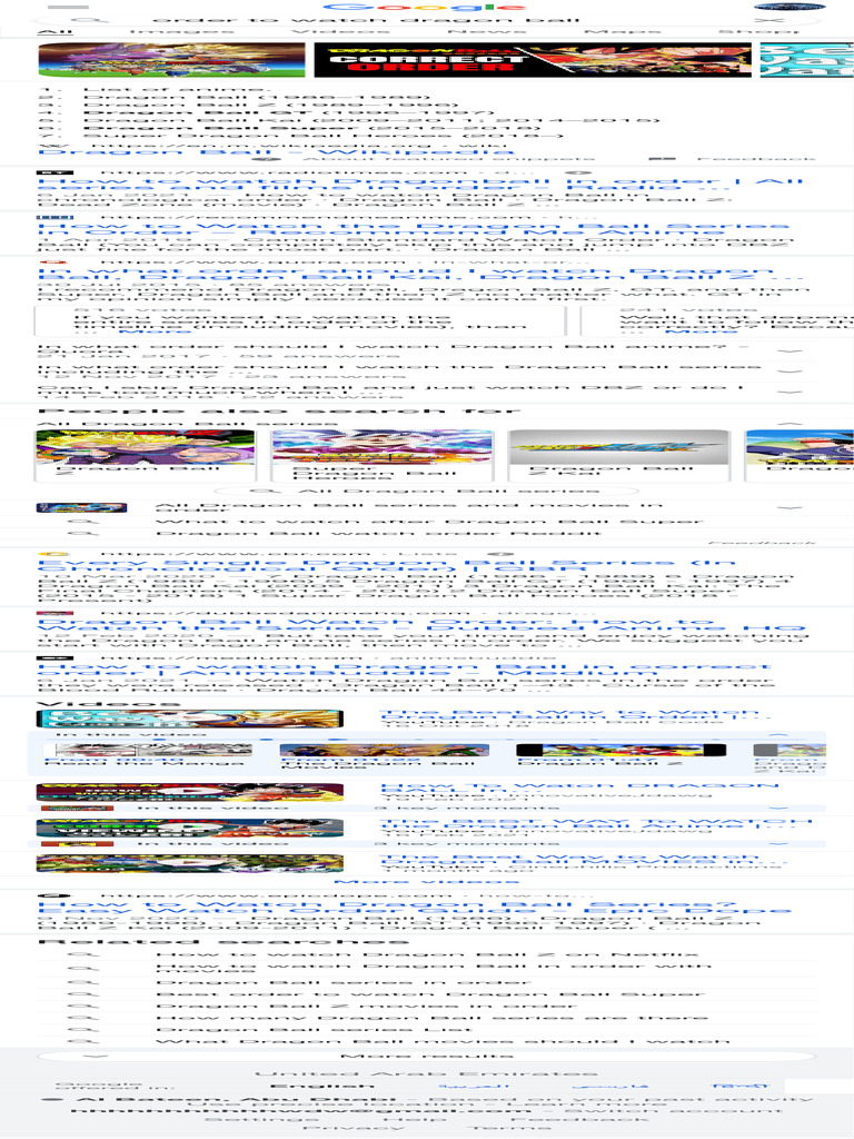 Order To Watch Dragon Ball Google Search Pdf Dragon Ball Anime