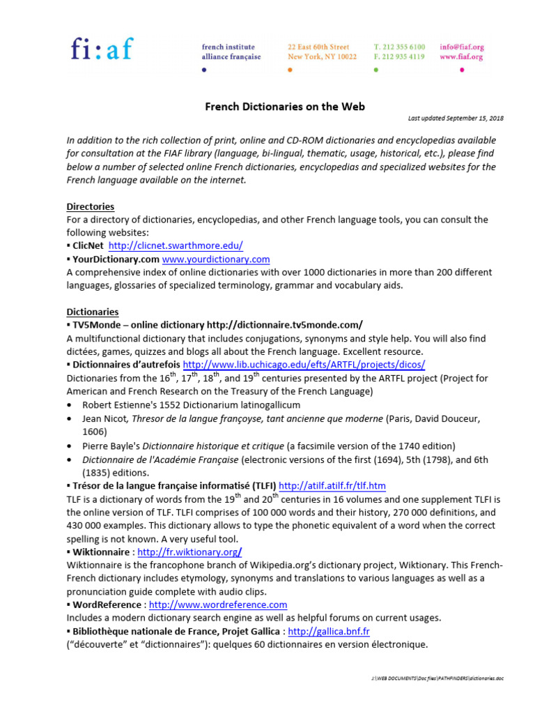 Dictionaries | PDF | Dictionary | French Language