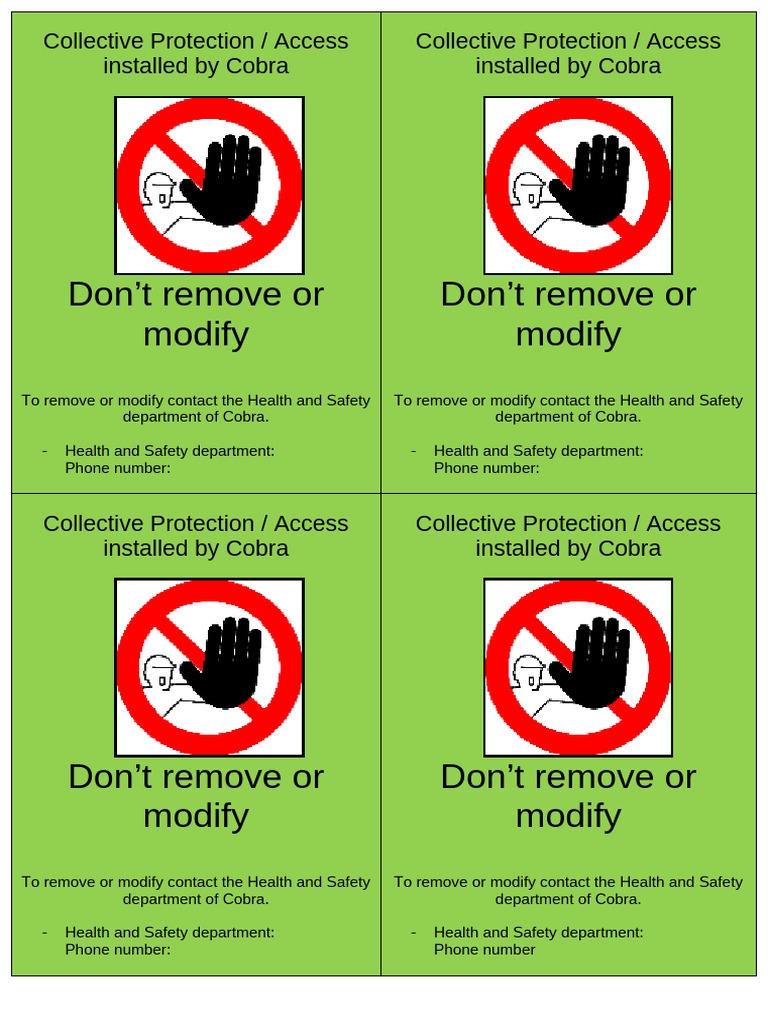 Annex IV Collective Protection Access form | PDF