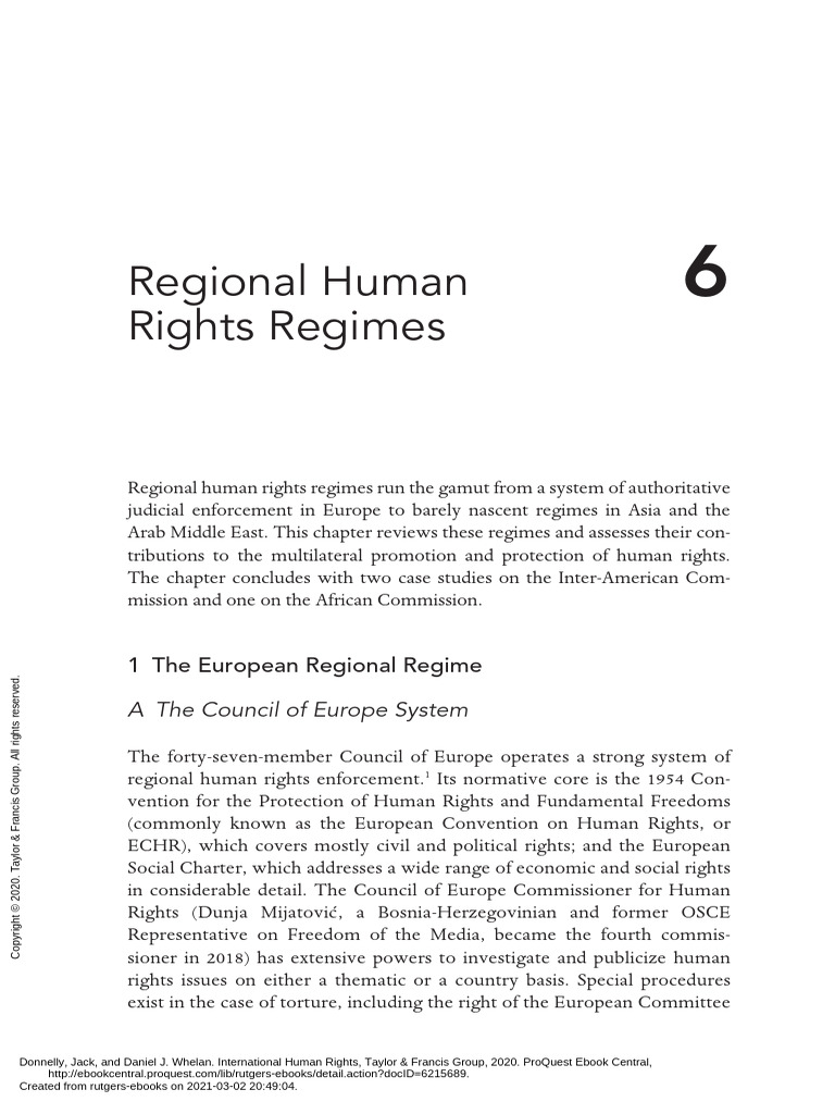6 Regional Human Rights Regimes) | PDF | Human Rights | European Union