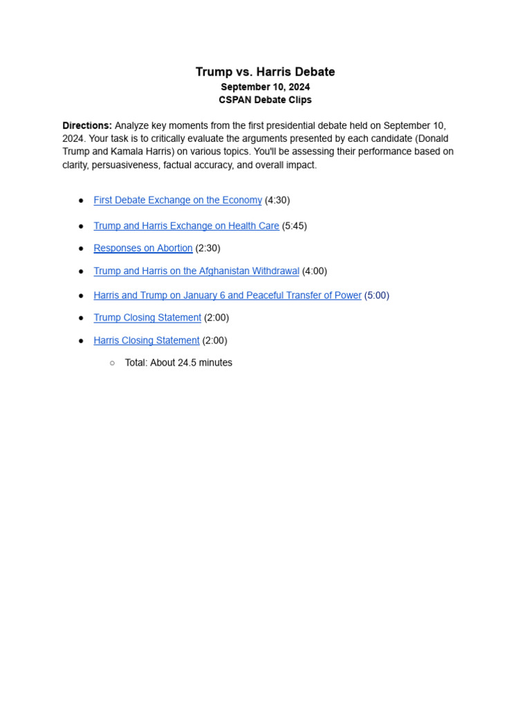 Surya Raj - Trump Vs Harris Debate Assignment | PDF | Donald Trump | American Government