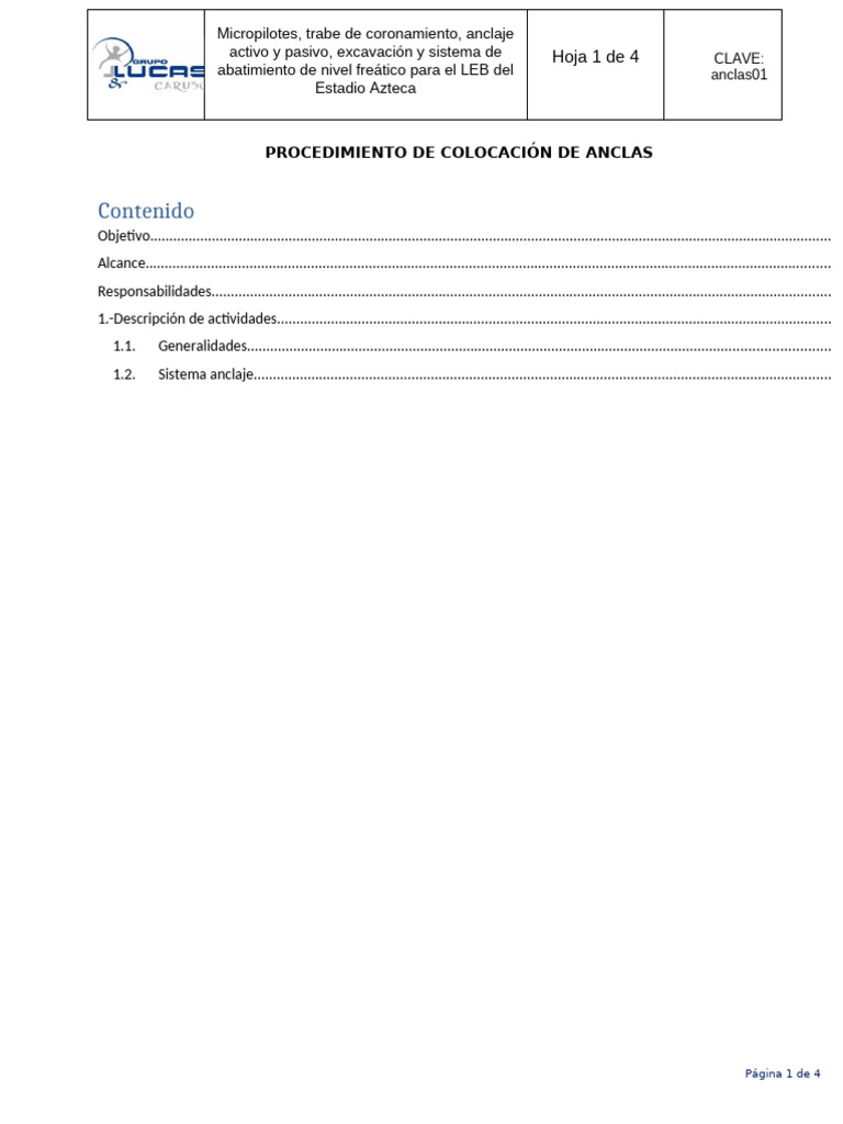 Procediemitno ANCLAJE | PDF | Fundación profunda