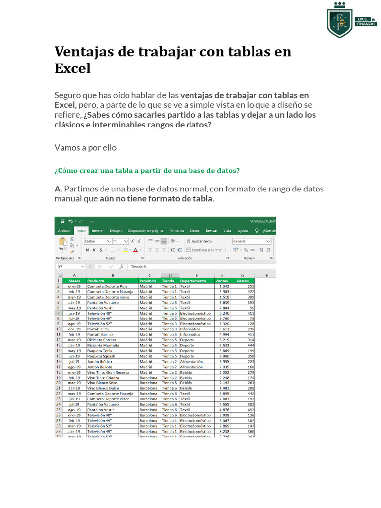 Regalo Live Porque debes utilizar tablas en Excel | PDF | Microsoft Excel | Bases de datos