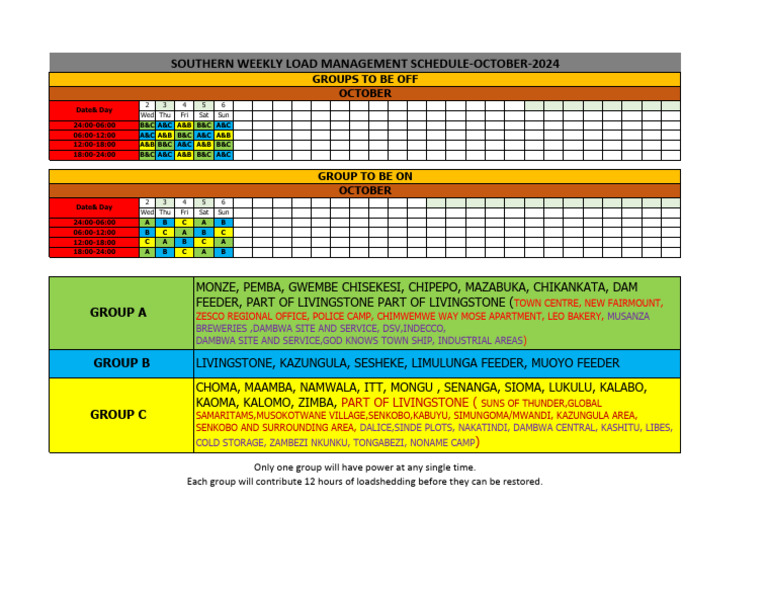 Power Rationing Schedule-02.10.24 | PDF