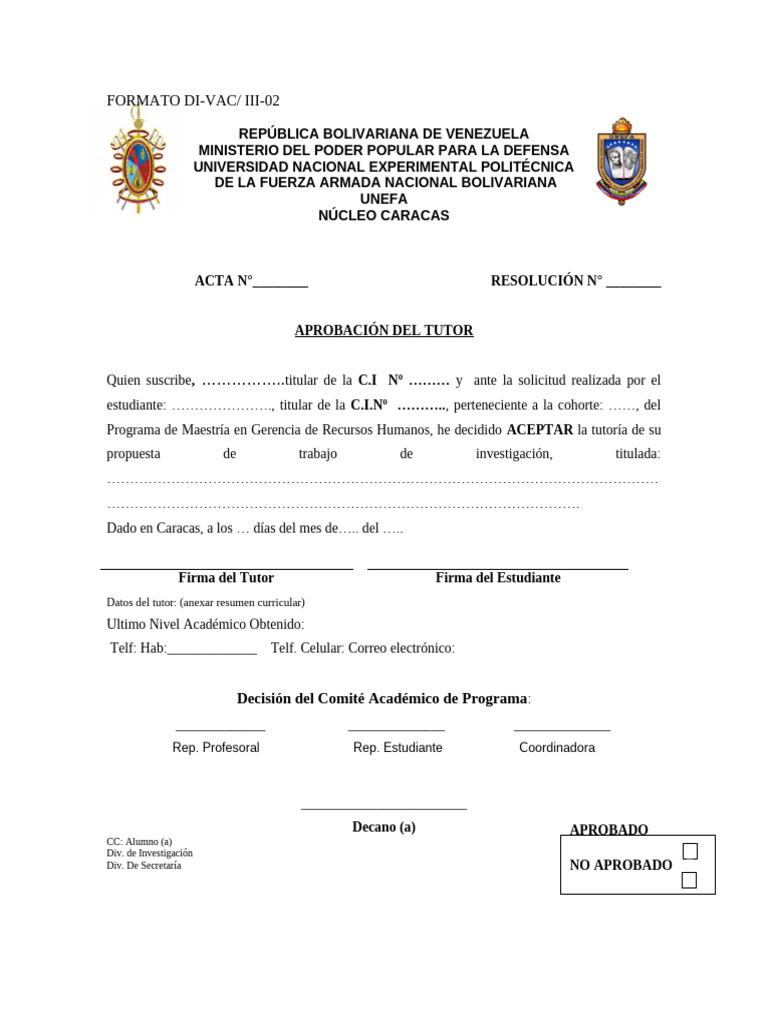 Formato Aprobacion Tutor | PDF | Tecnología