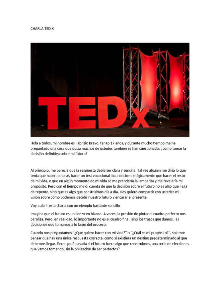 Charla Ted X | PDF | Autosuperación