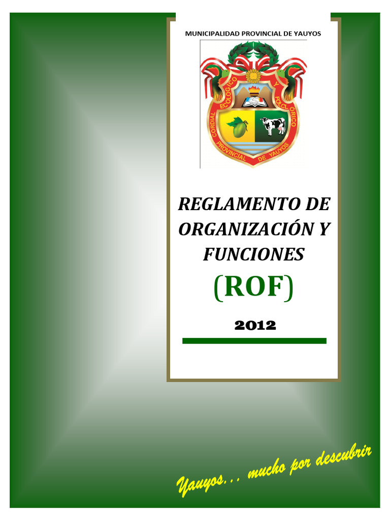ROF - MP YAUYOS | PDF | Alcalde | Gobierno local