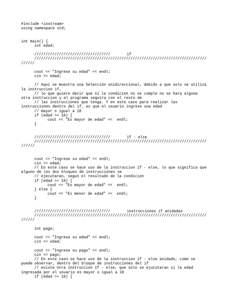 if_else | PDF | Ingeniería de software | Programación de computadoras