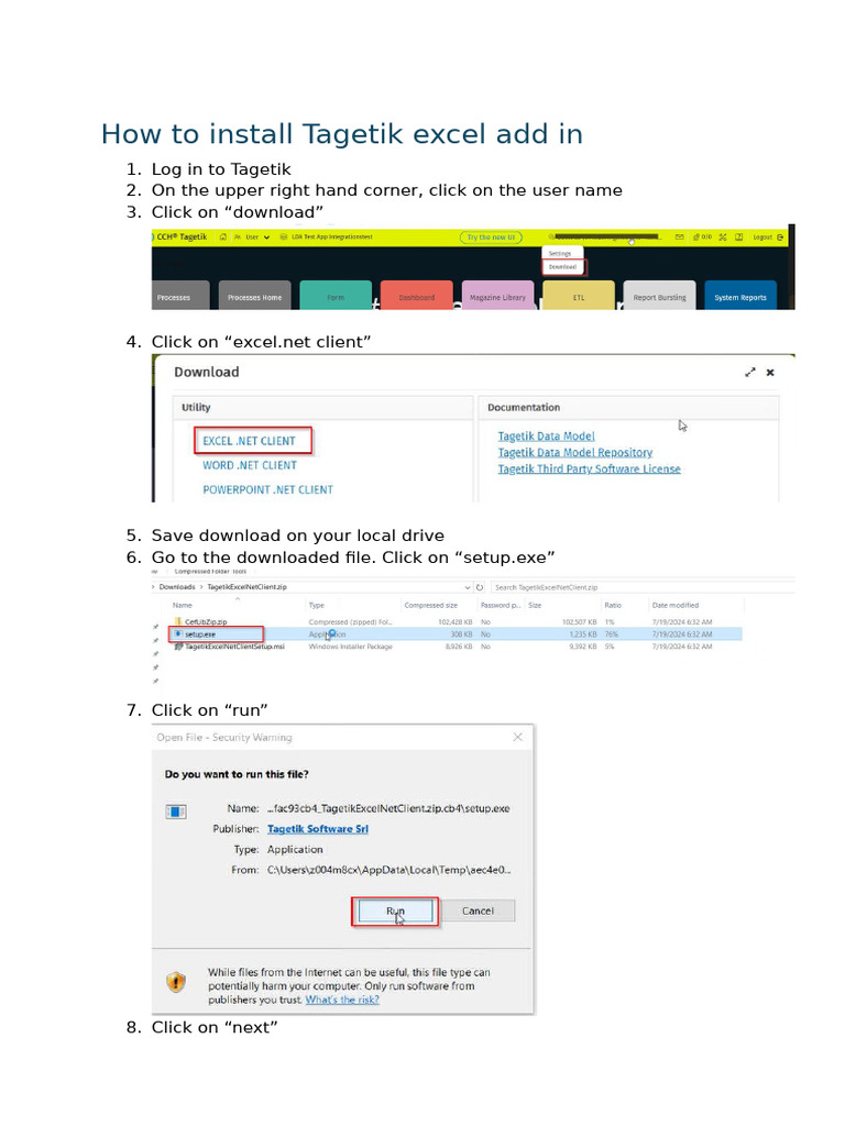 How to install Tagetik excel add in | PDF