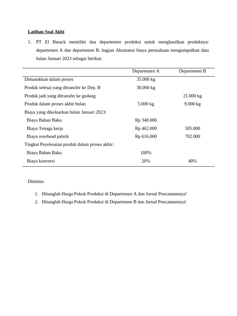 Latihan Soal Akbi 1 | PDF | Teknologi & Rekayasa