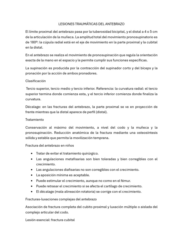 Lesiones Traumáticas Del Antebrazo | PDF | Codo | Extremidades (anatomía)