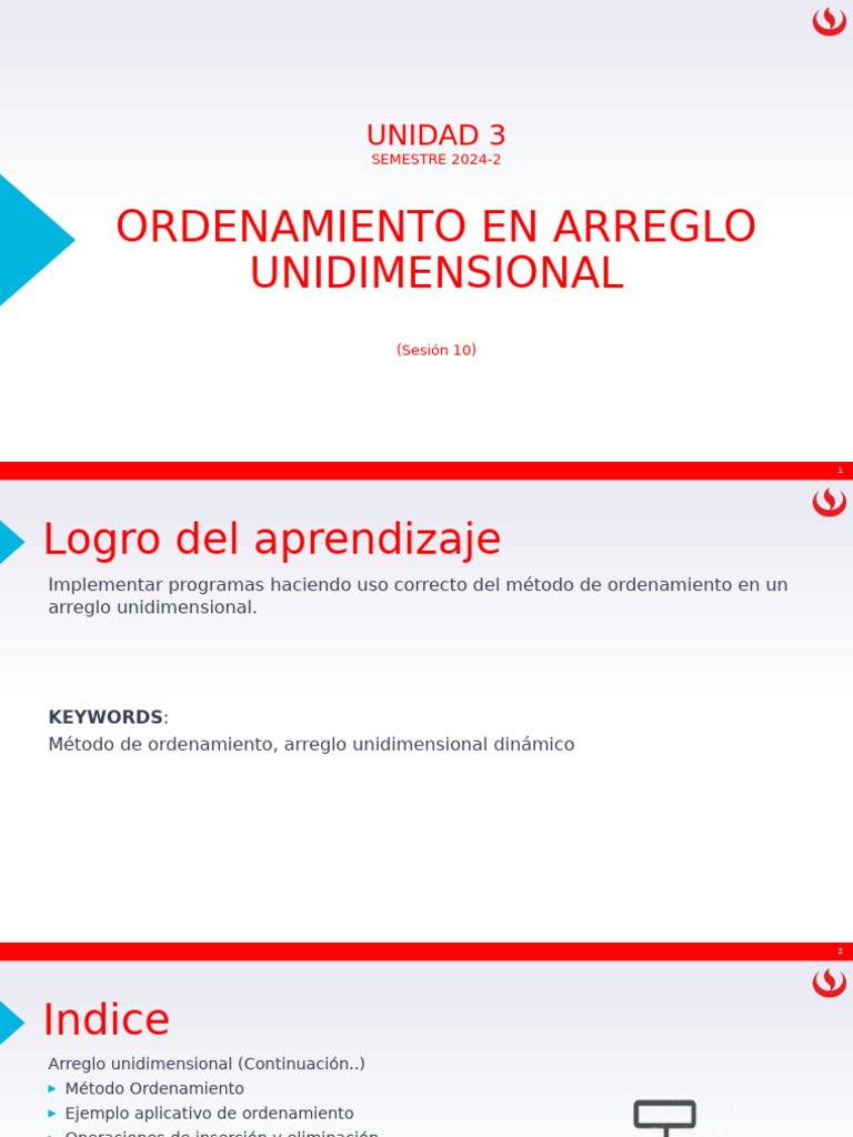 Semana10 Ordenamiento en Arreglo(1) (1) | PDF | Puntero (Programación de computadora) | Ciencias ...