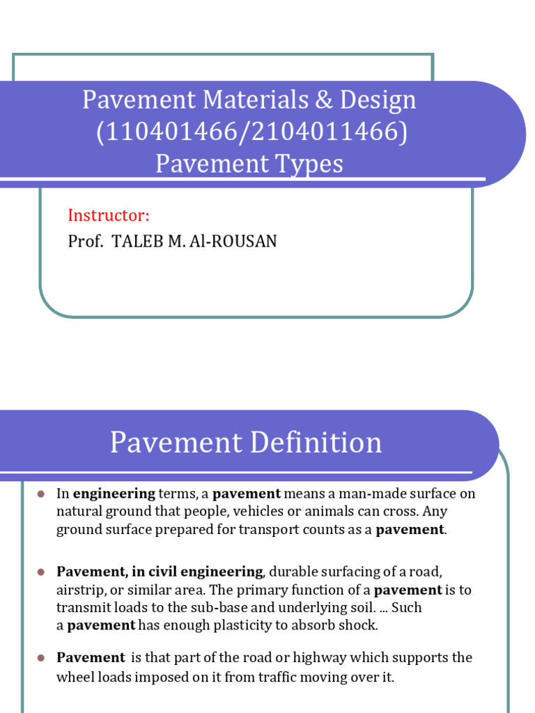 1- Pavement Types | PDF | Road Surface | Concrete