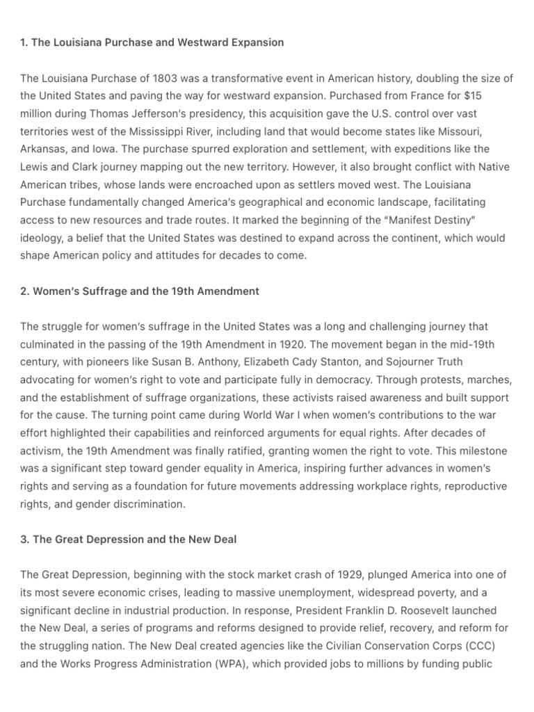 The Louisiana Purchase and Westward Expansion | PDF | New Deal ...