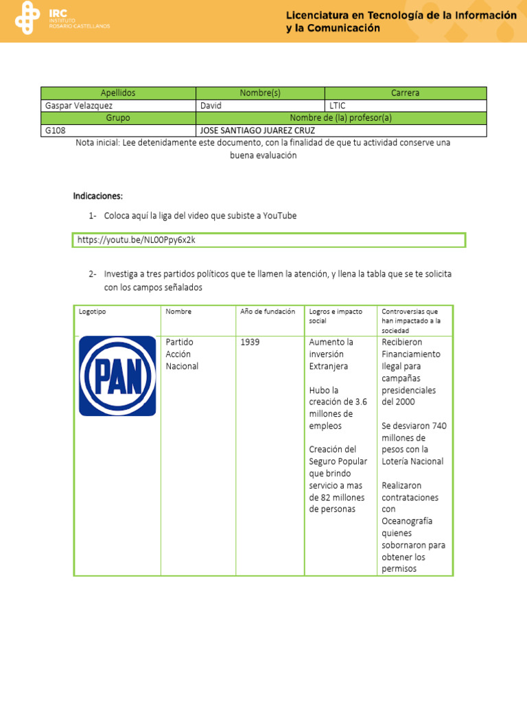 Lait105 - Ea - U2 - Dagv | PDF | Partido Revolucionario Institucional | México