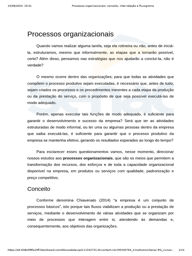 Estruturação de Processos Organizacionais | PDF | Gestão de recursos ...