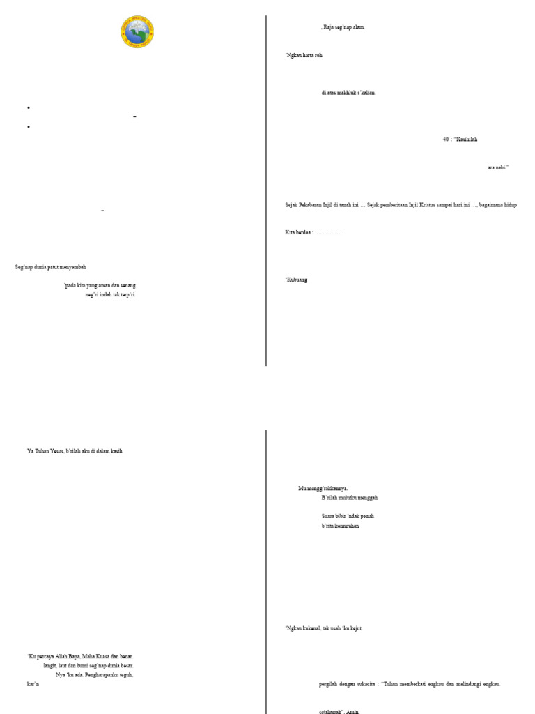 Liturgi Hut Gki Ekklesia Weriagar | PDF