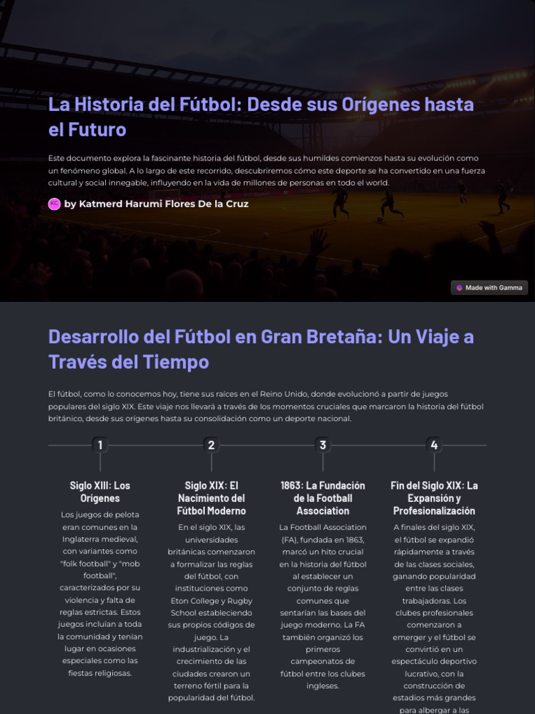 La Historia Del Futbol Desde Sus Origenes Hasta El Futuro | PDF ...